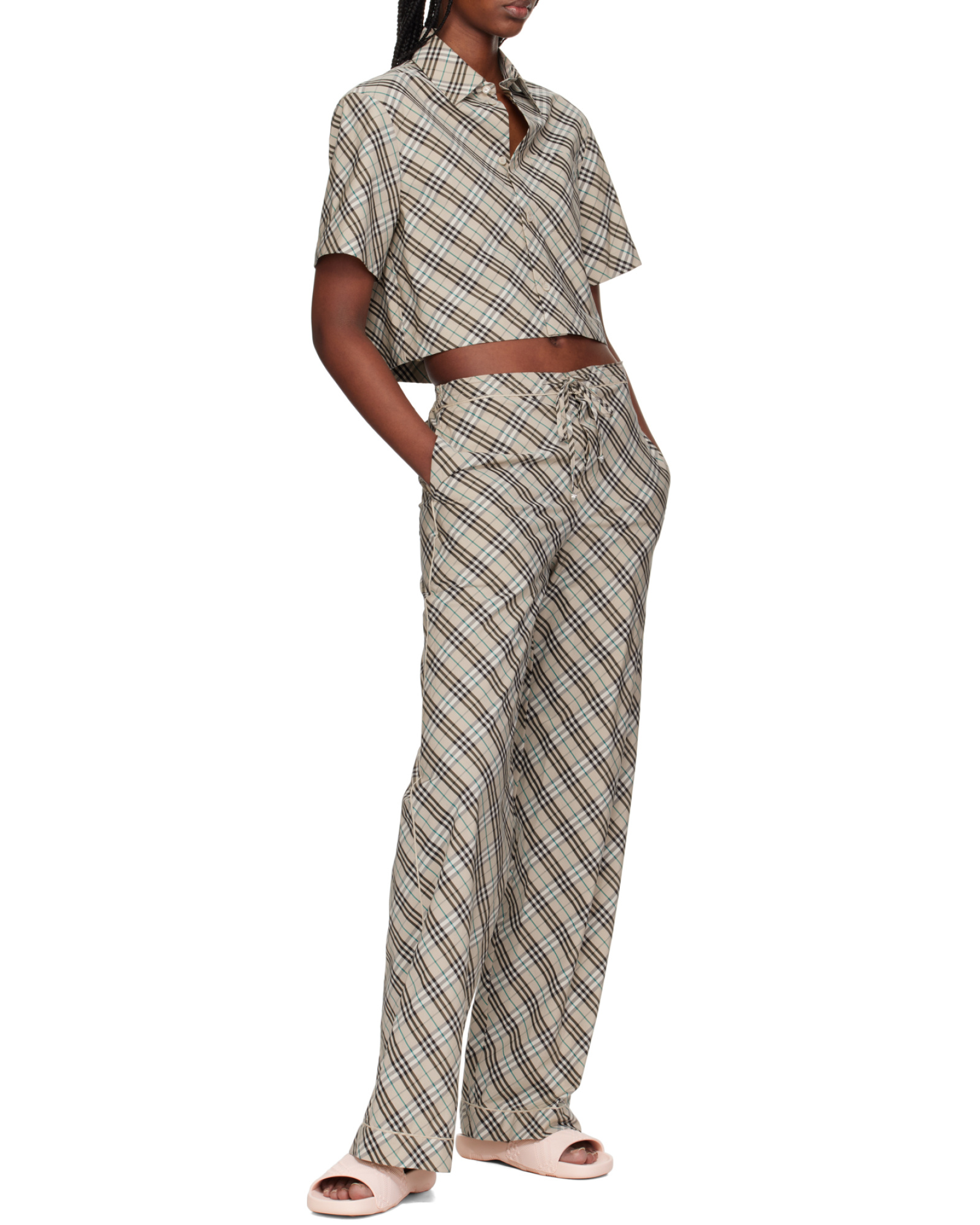BURBERRY Burberry Checked Slip-On Slides